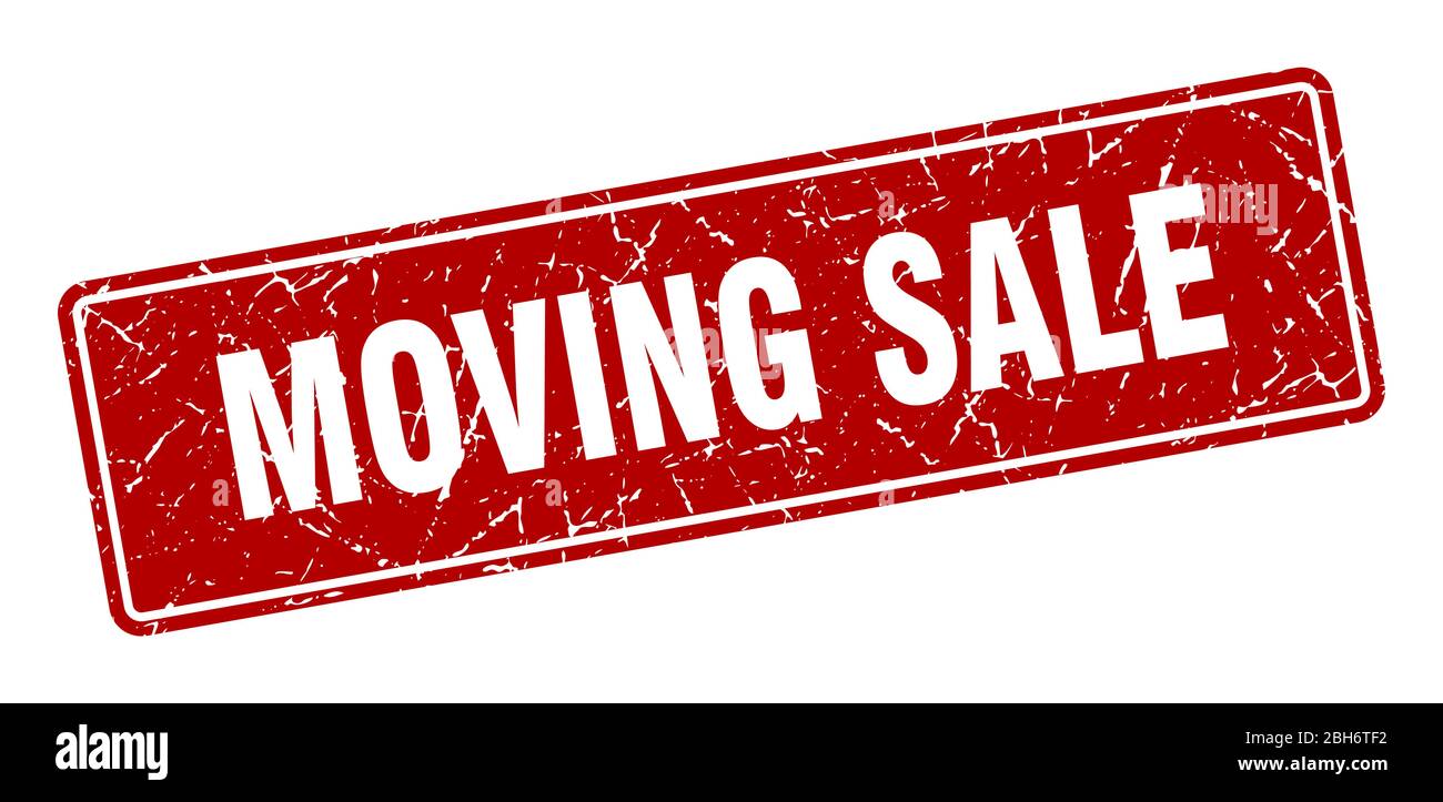 moving sale stamp. moving sale vintage red label. Sign Stock Vector ...
