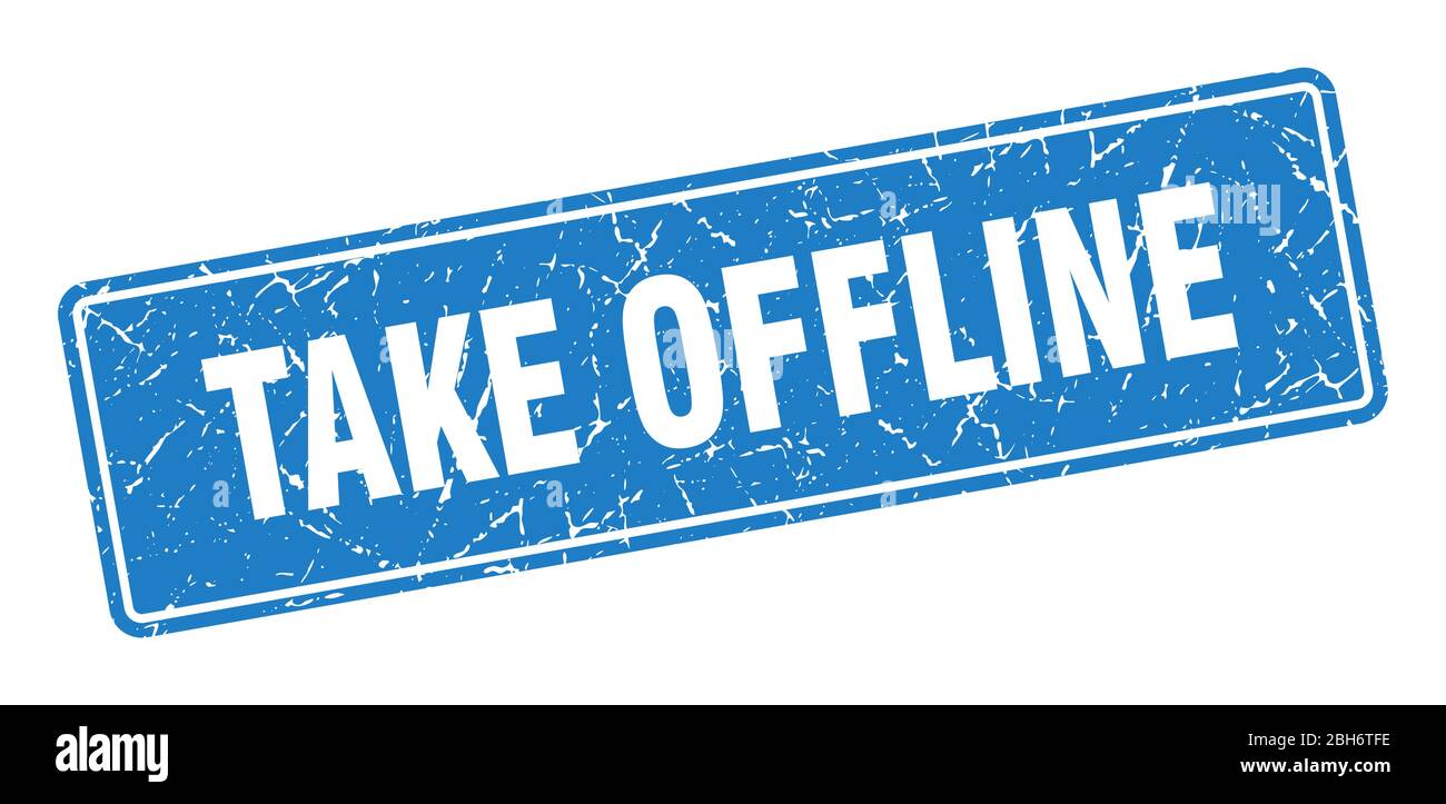 take offline stamp. take offline vintage blue label. Sign Stock Vector ...