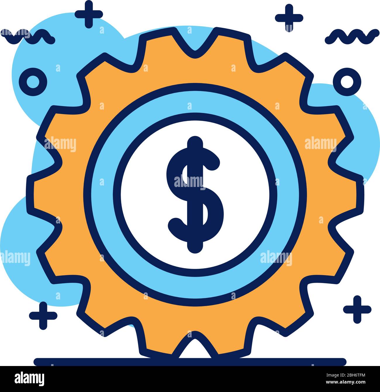gear with money symbol detail style icon Stock Vector Image & Art - Alamy