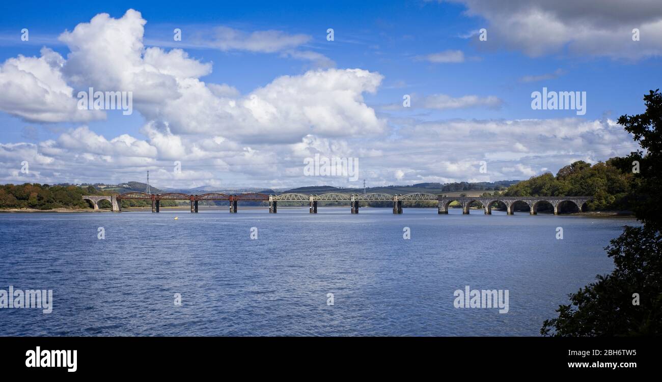 The Tavy Bridge taking the railway to Gunnislake from Plymouth, Devon ...
