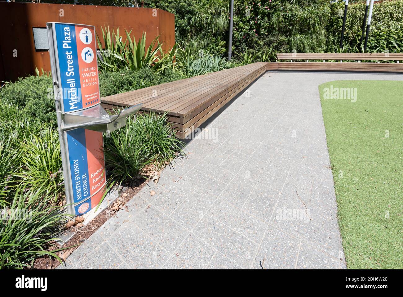 A bubbler or drinking fountain near the world's first Breathing Wall ...