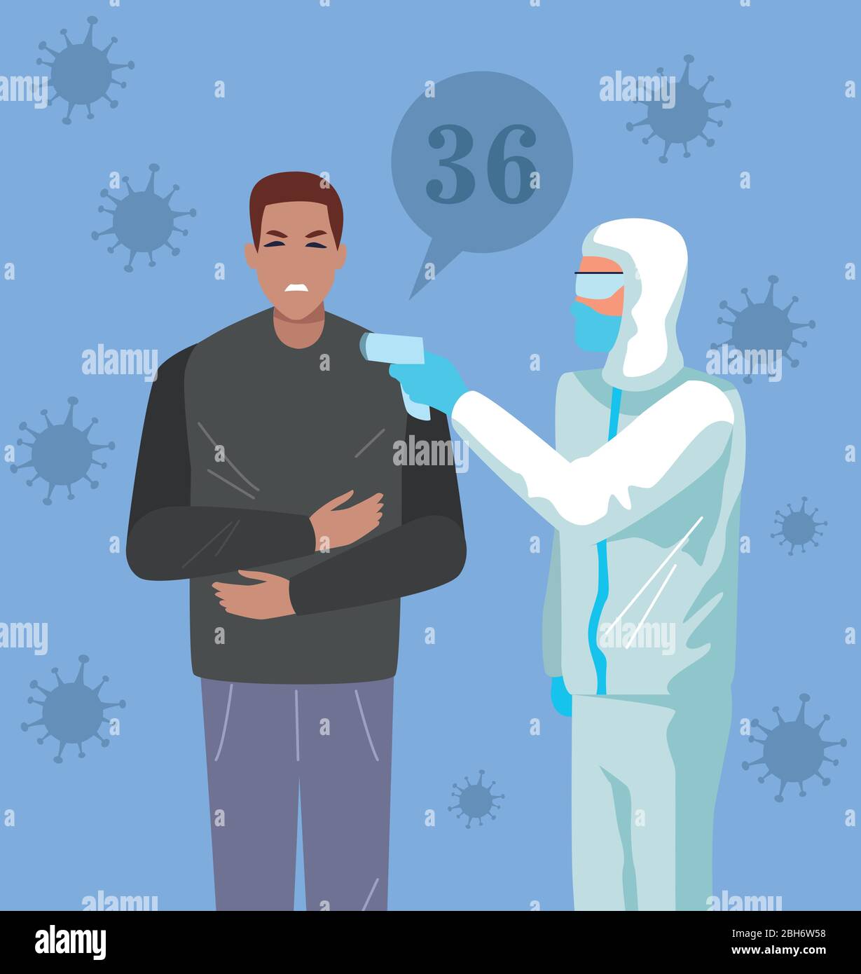 Doctor check temperature group hi-res stock photography and images - Alamy