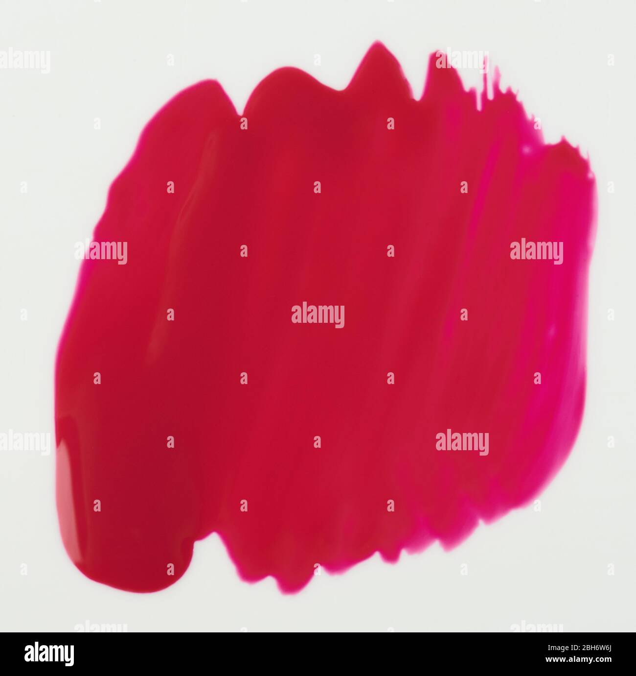 Glossy red paint stain isolated on white background close up view Stock ...
