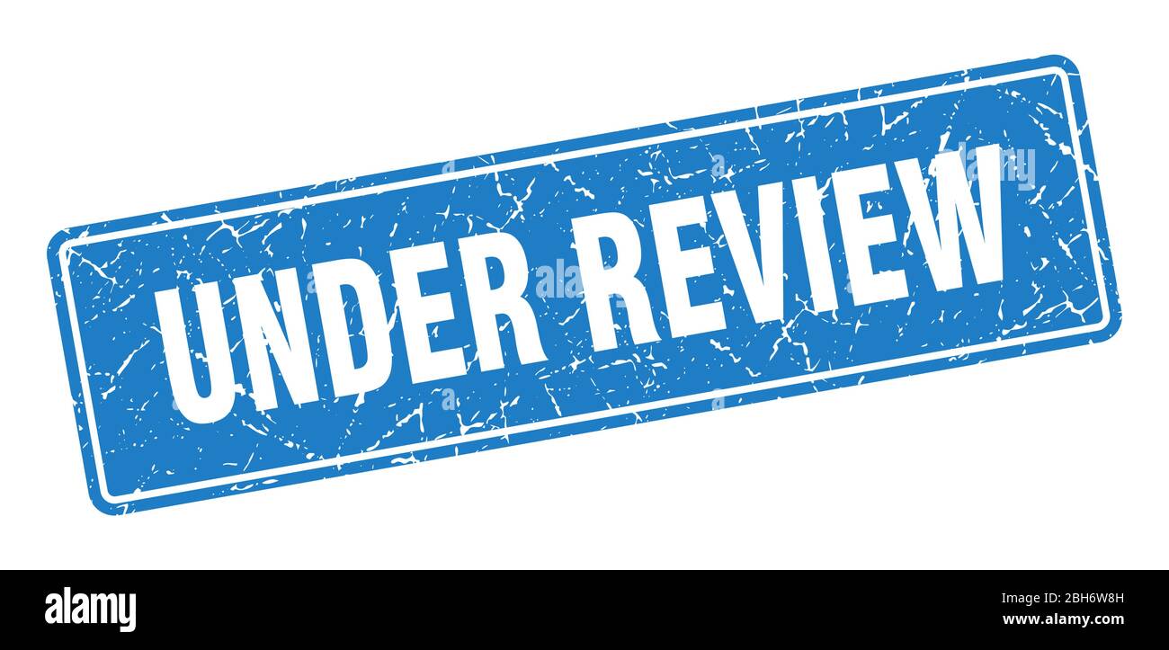 under review stamp. under review vintage blue label. Sign Stock Vector ...