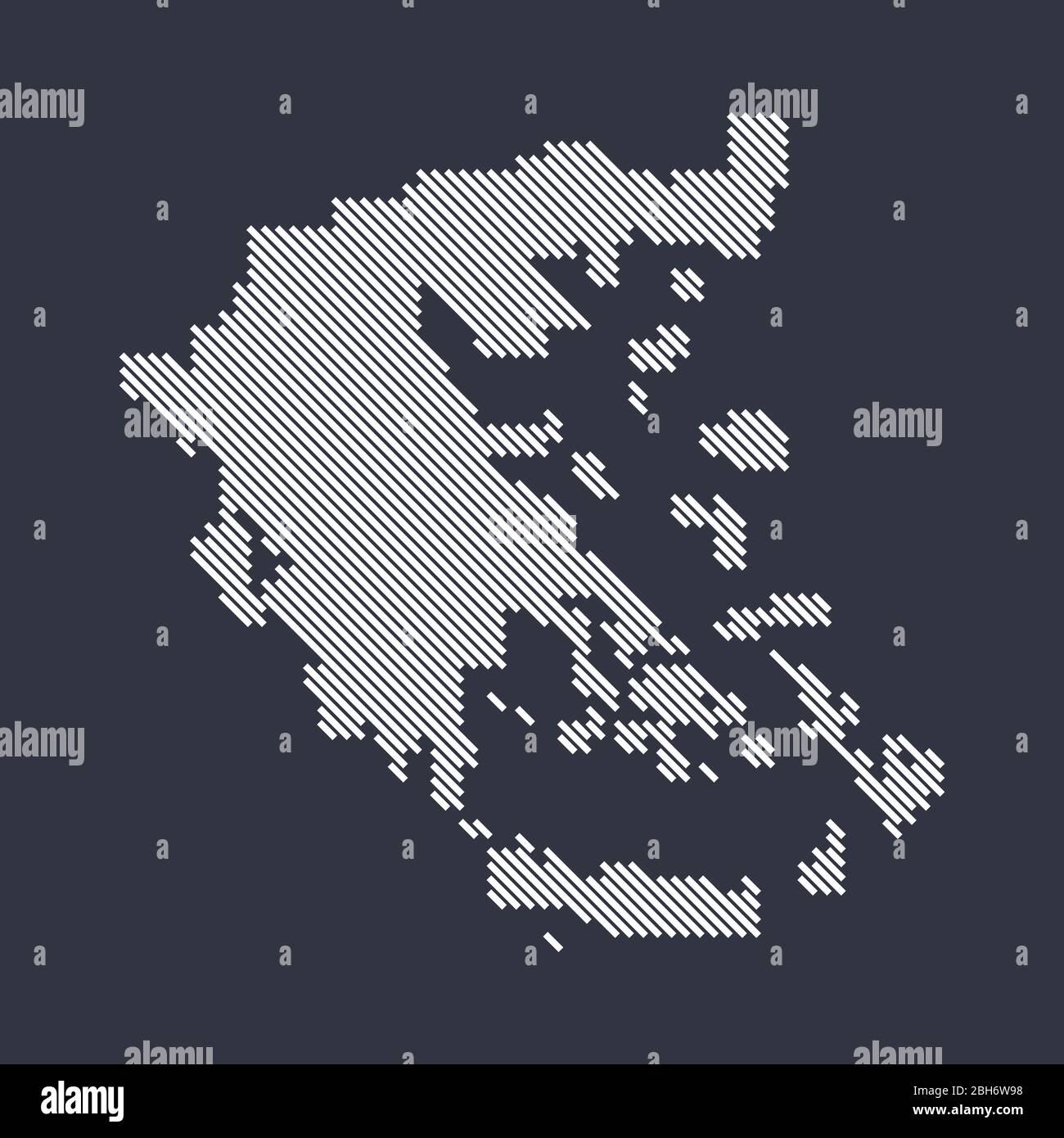 Stylized simple diagonal line map of Greece Stock Vector Image & Art ...