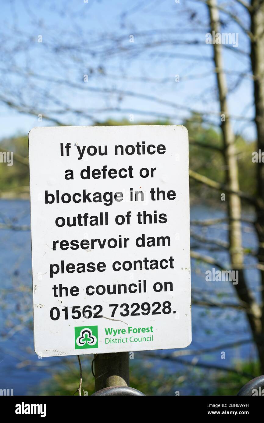 Close up of Wyre Forest District Council public notice isolated ...