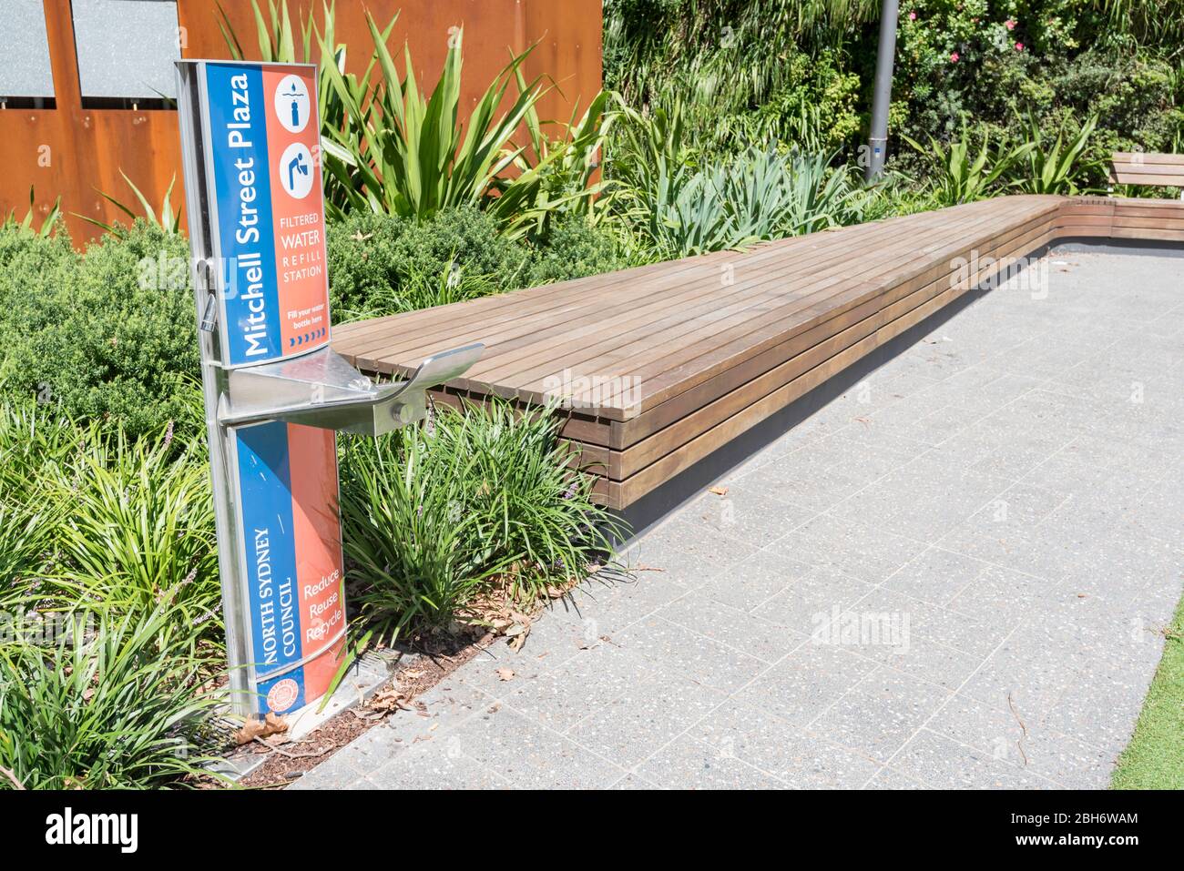 A bubbler or drinking fountain near the world's first Breathing Wall ...