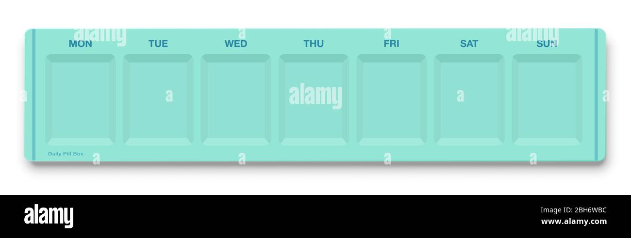 Daily pill box, empty pill organizer for seven days of the week, top ...
