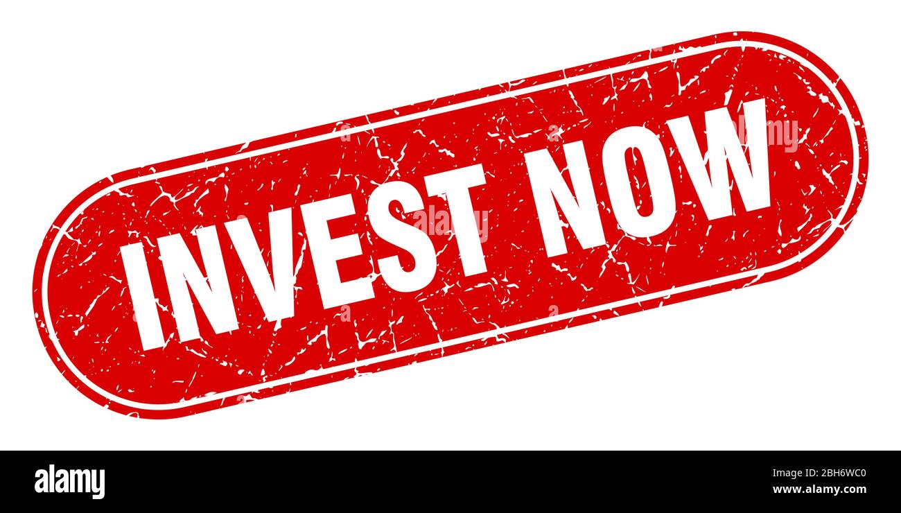 invest now sign. invest now grunge red stamp. Label Stock Vector Image ...