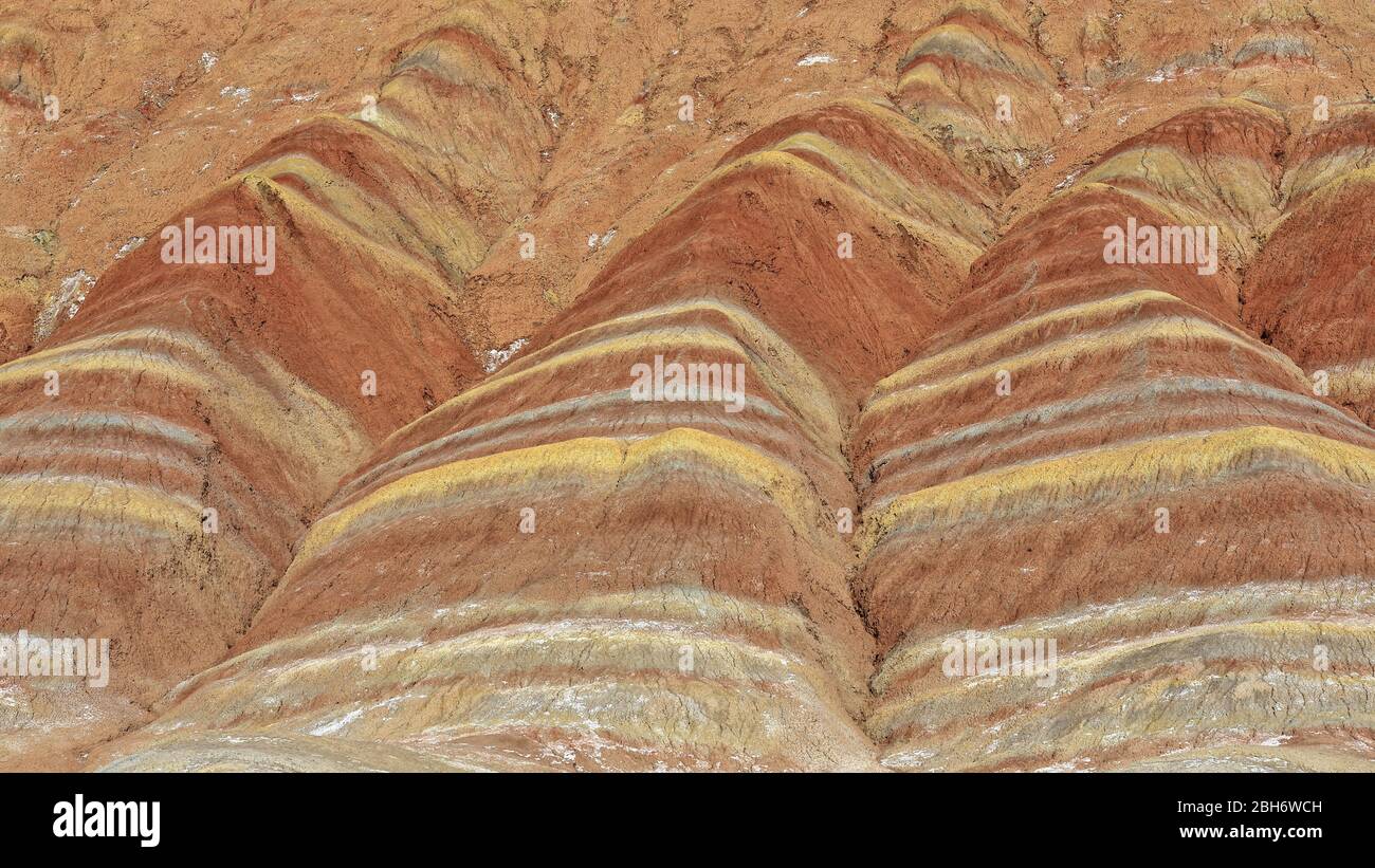 Colorful-Screen landform from the sightseeing road. Zhangye-Danxia ...