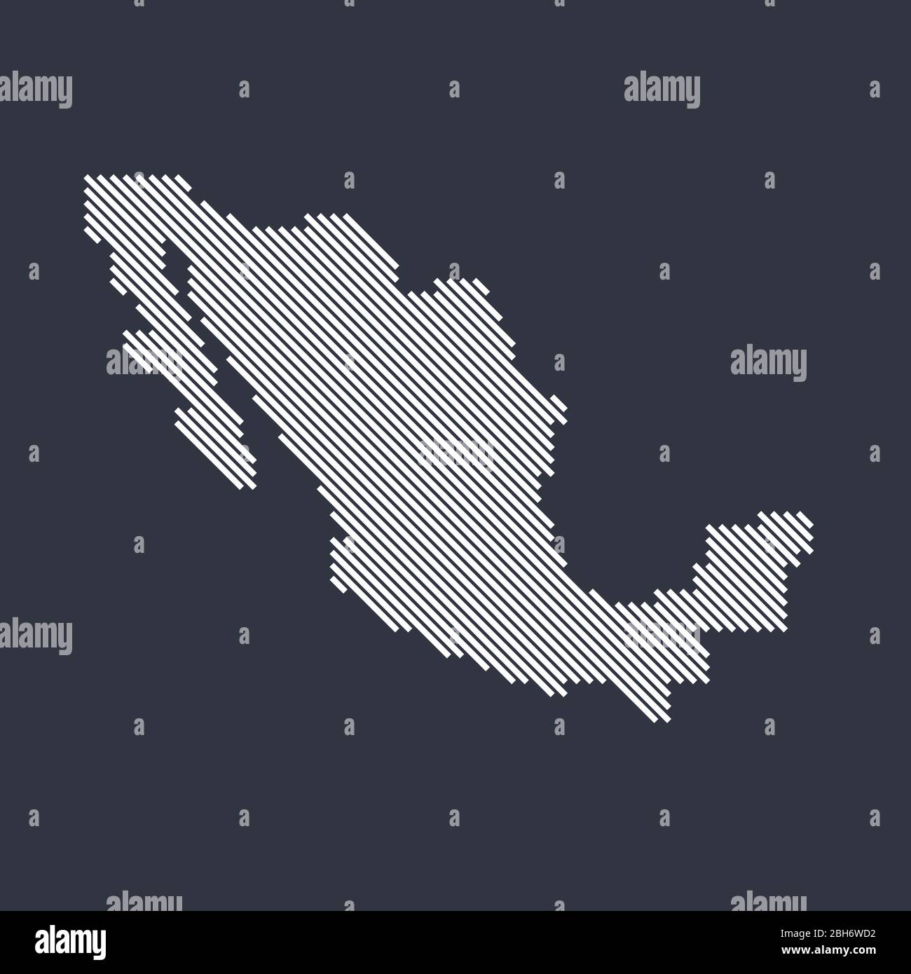 Stylized simple diagonal line map of Mexico Stock Vector Image & Art ...