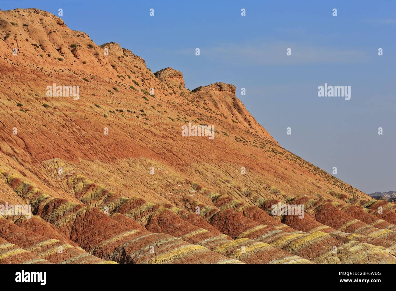 Colorful-Screen landform from the sightseeing road. Zhangye-Danxia ...