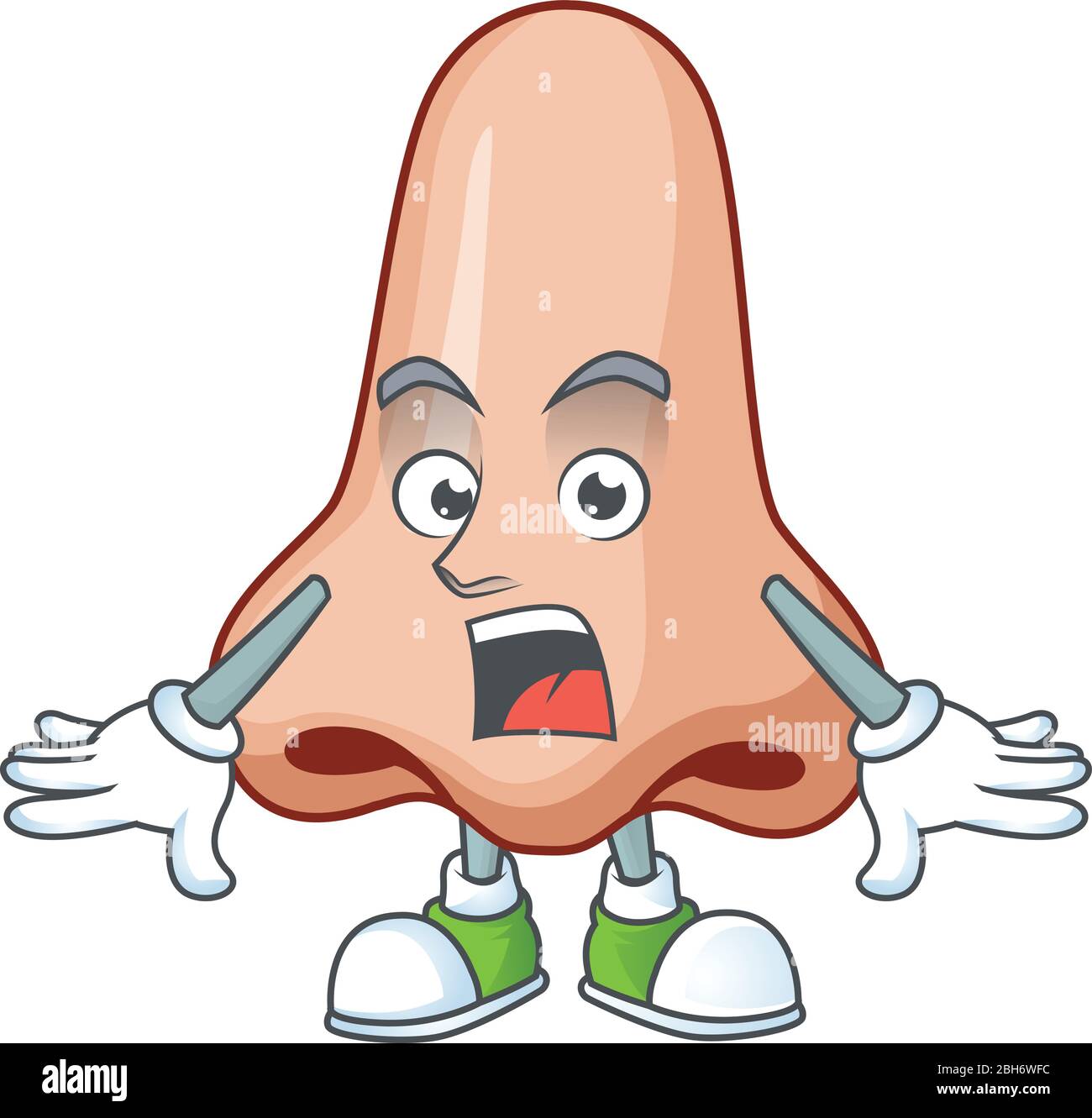 A cartoon design of nose showing an amazed gesture Stock Vector Image ...