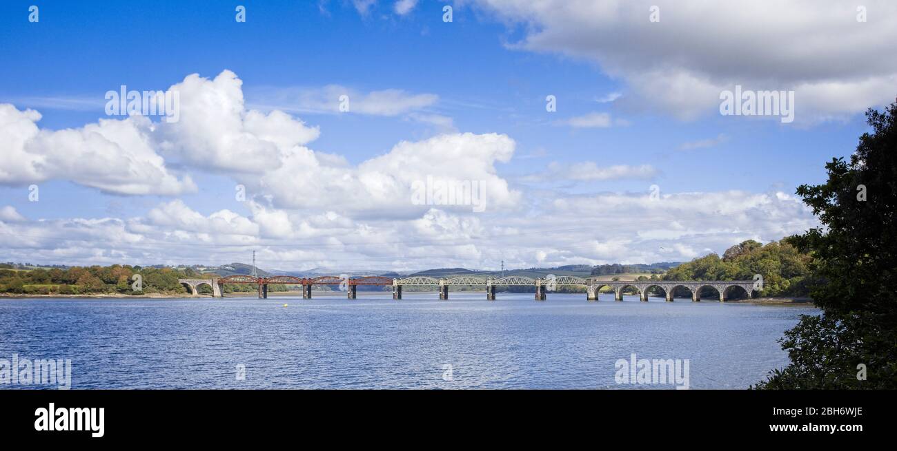 The Tavy Bridge taking the railway to Gunnislake from Plymouth, Devon ...