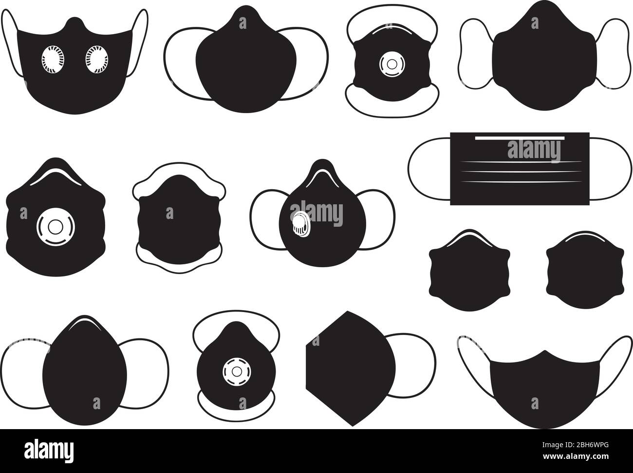 Set of different masks isolated on white Stock Vector Image & Art - Alamy