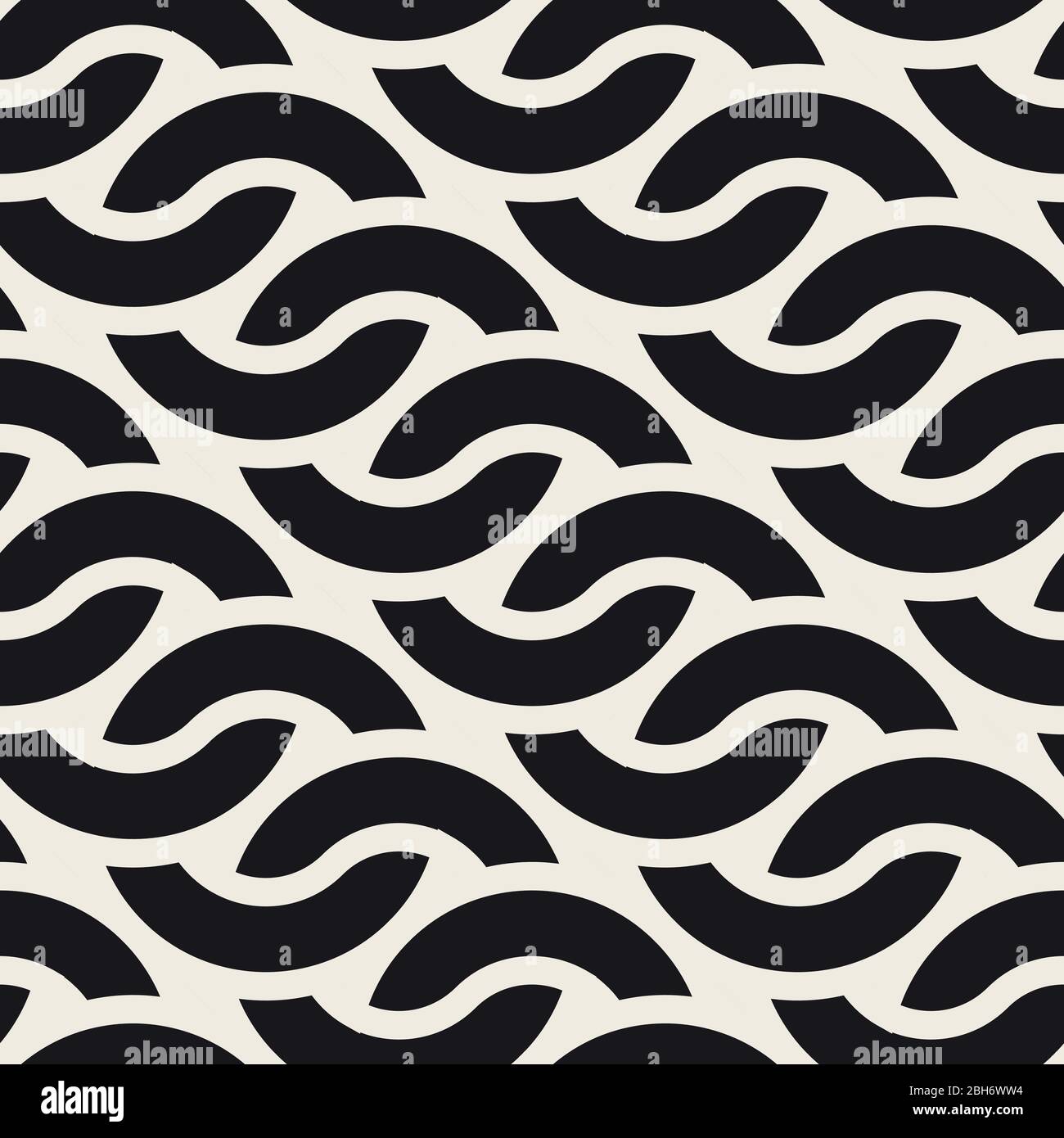 Vector seamless interlaced stylish pattern. Repeating geometric tiles with weaved bold lines ...