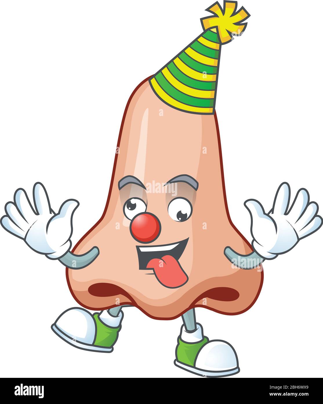 Amusing Clown nose cartoon character mascot style Stock Vector Image ...