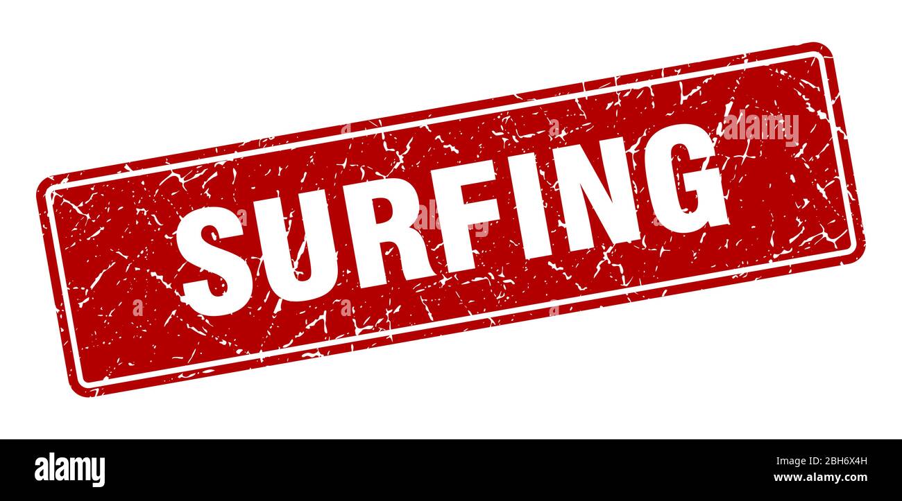 surfing stamp. surfing vintage red label. Sign Stock Vector Image & Art ...