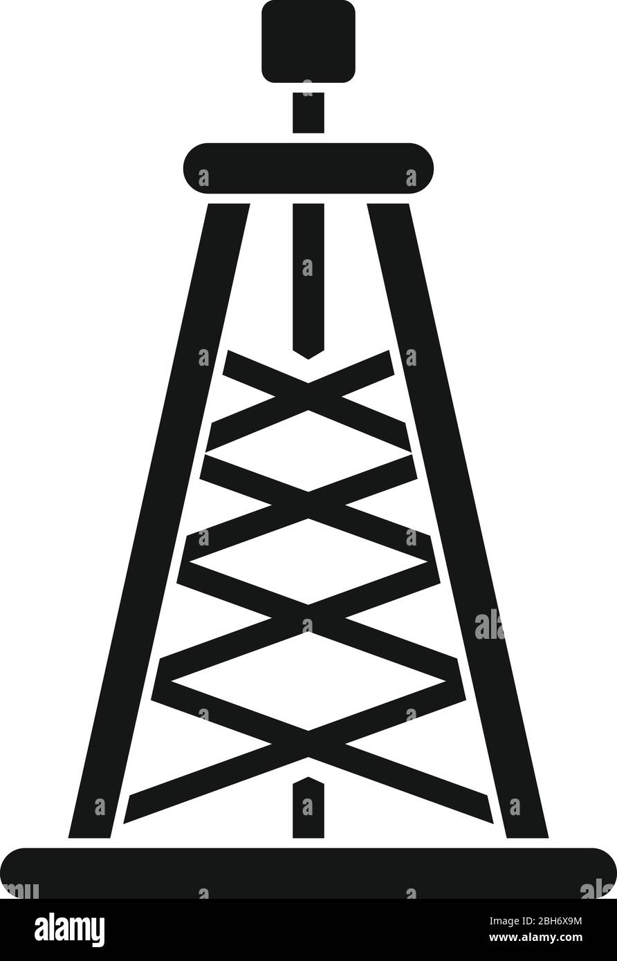 Oil derrick icon. Simple illustration of oil derrick vector icon for ...