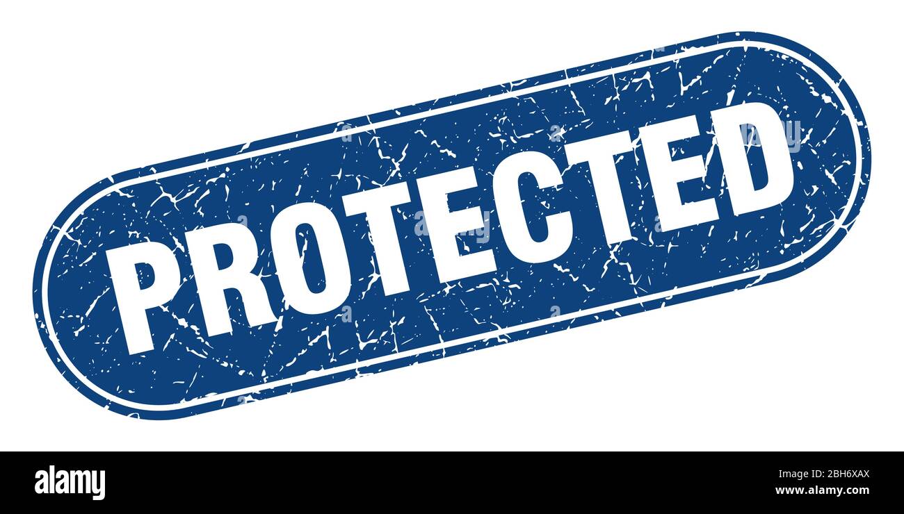 protected sign. protected grunge blue stamp. Label Stock Vector Image ...