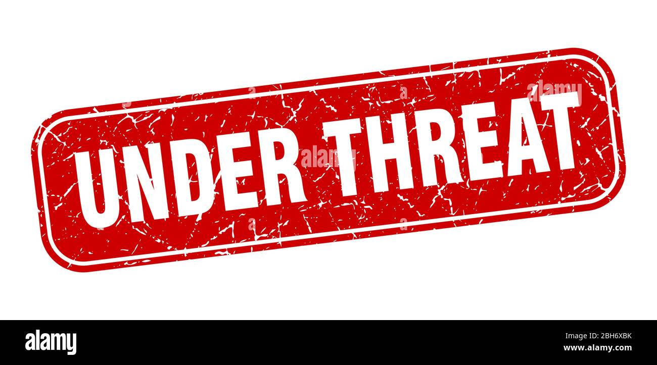 under threat stamp. under threat square grungy red sign Stock Vector ...
