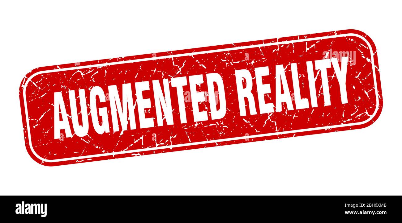 augmented reality stamp. augmented reality square grungy red sign Stock ...