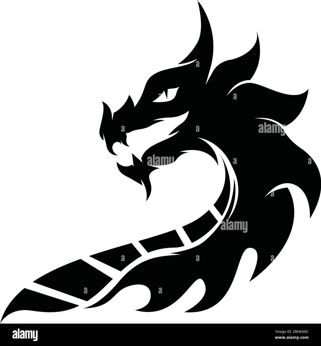 Dragon head vector image logo Stock Vector Image & Art - Alamy