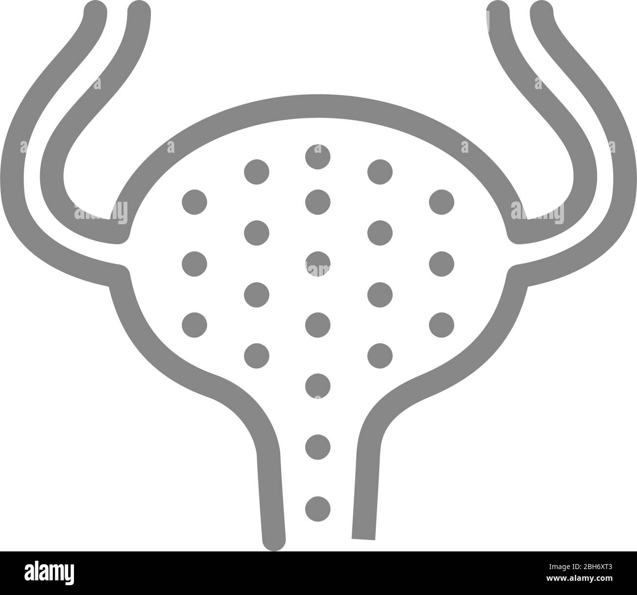 Urinary bladder inflammation line icon. Cystitis, bladder stones symbol ...