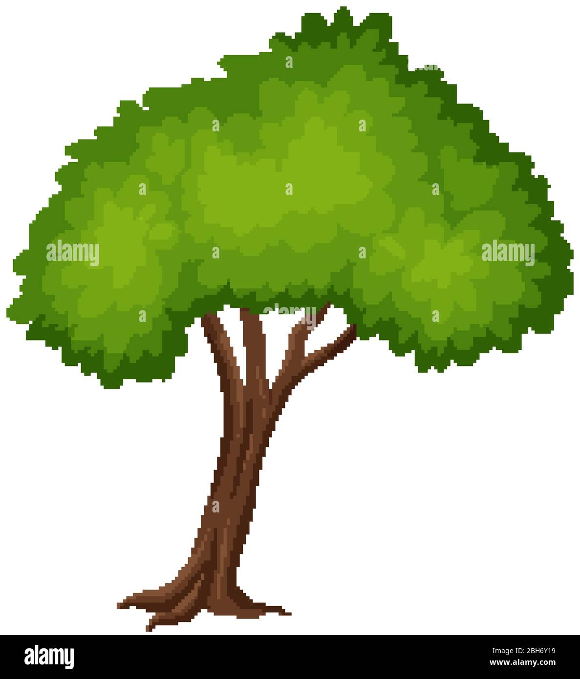 One big tree on white background illustration Stock Vector Image & Art ...