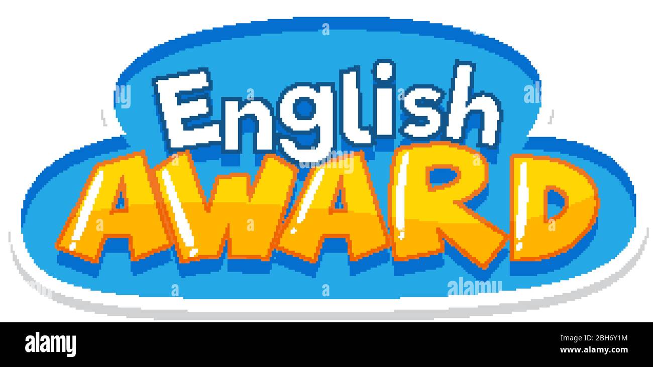 Font design template for word english award on white background ...