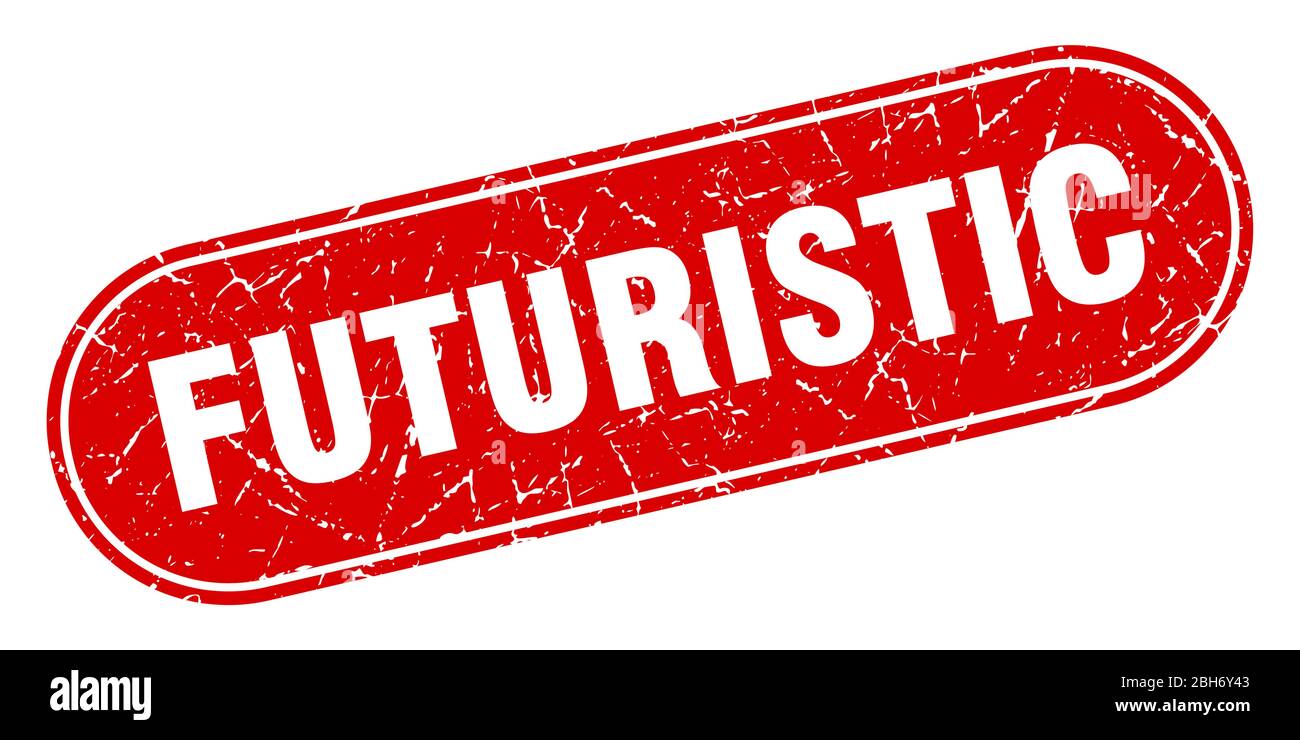 futuristic sign. futuristic grunge red stamp. Label Stock Vector Image ...