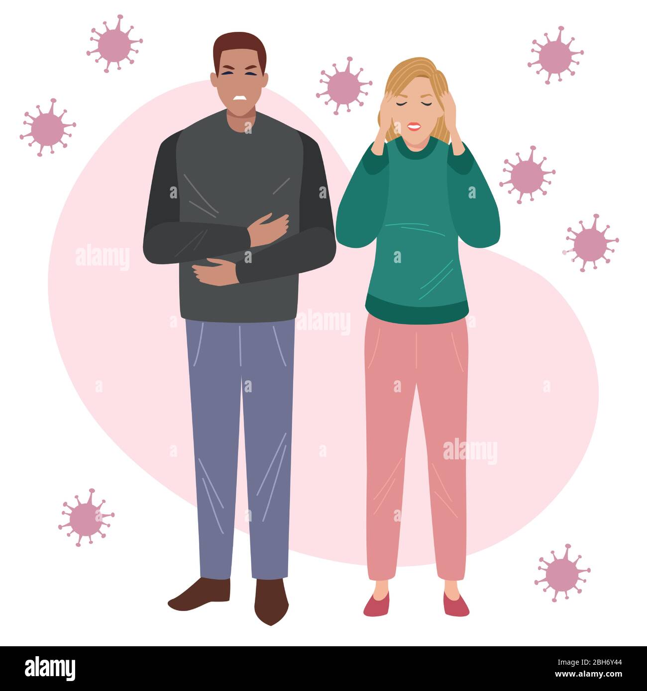 couple sick with covid19 symptoms Stock Vector Image & Art - Alamy