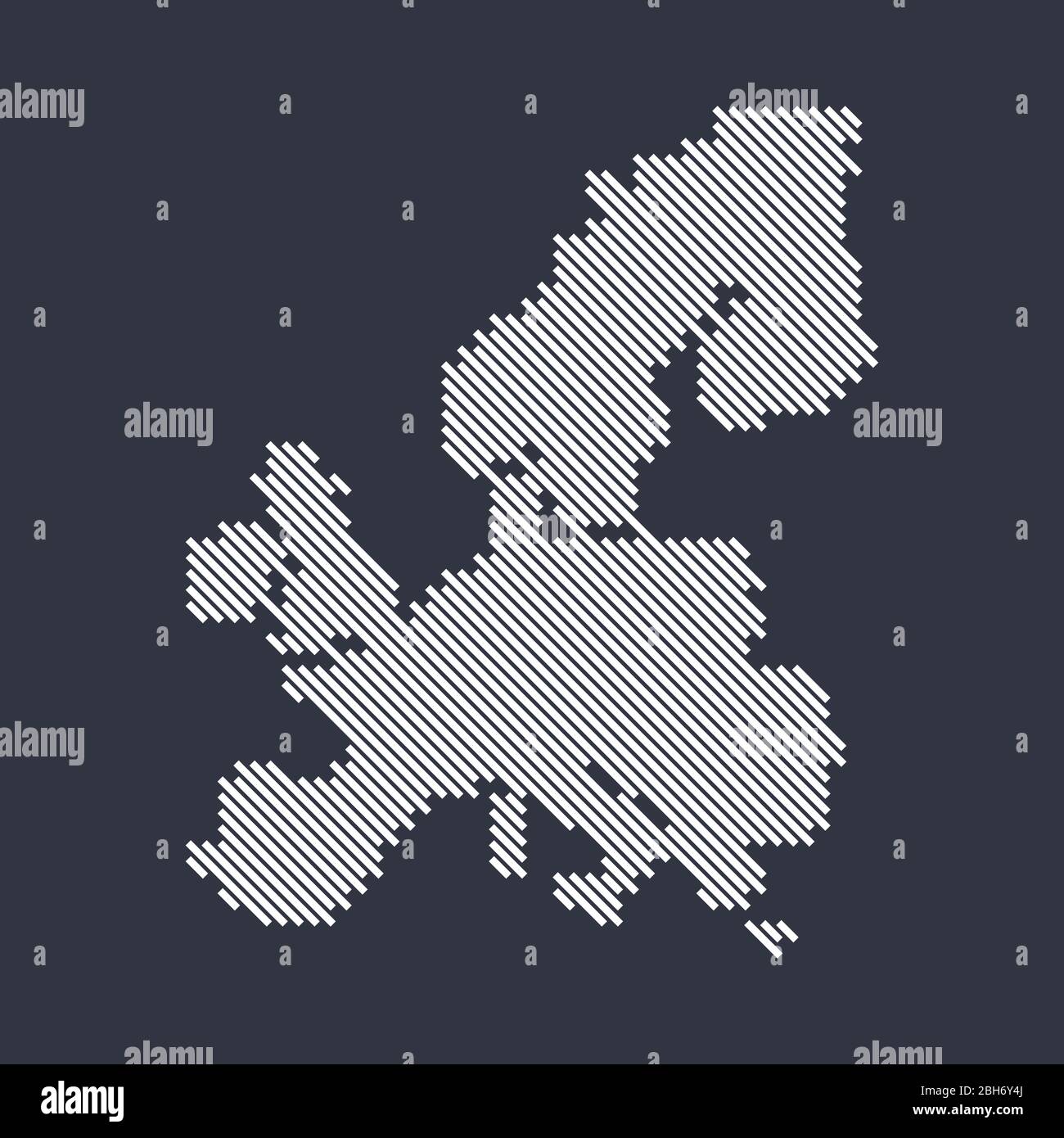 Stylized simple diagonal line map of Europe Stock Vector Image & Art ...