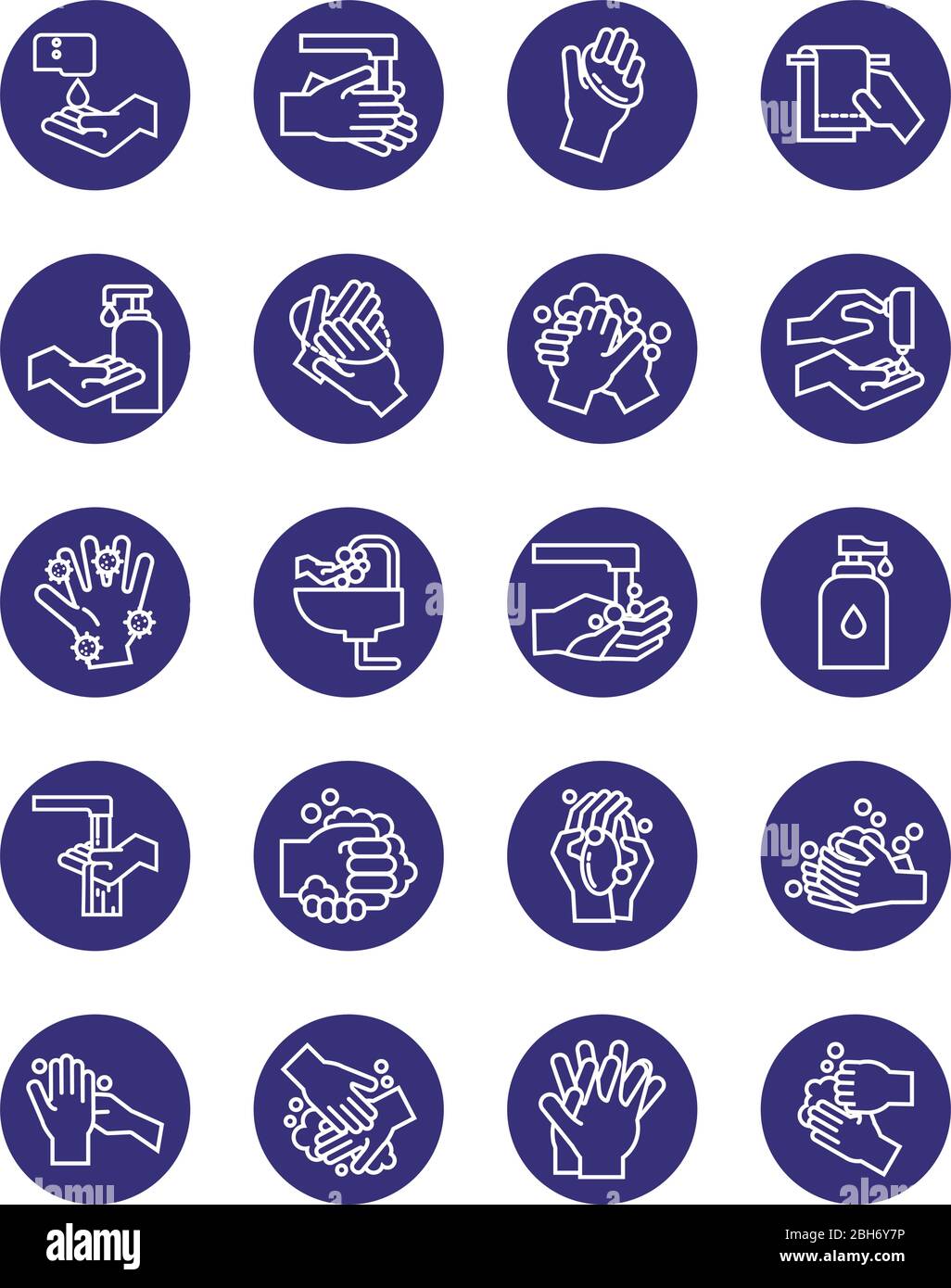 bundle of hands washing block style icons Stock Vector Image & Art - Alamy