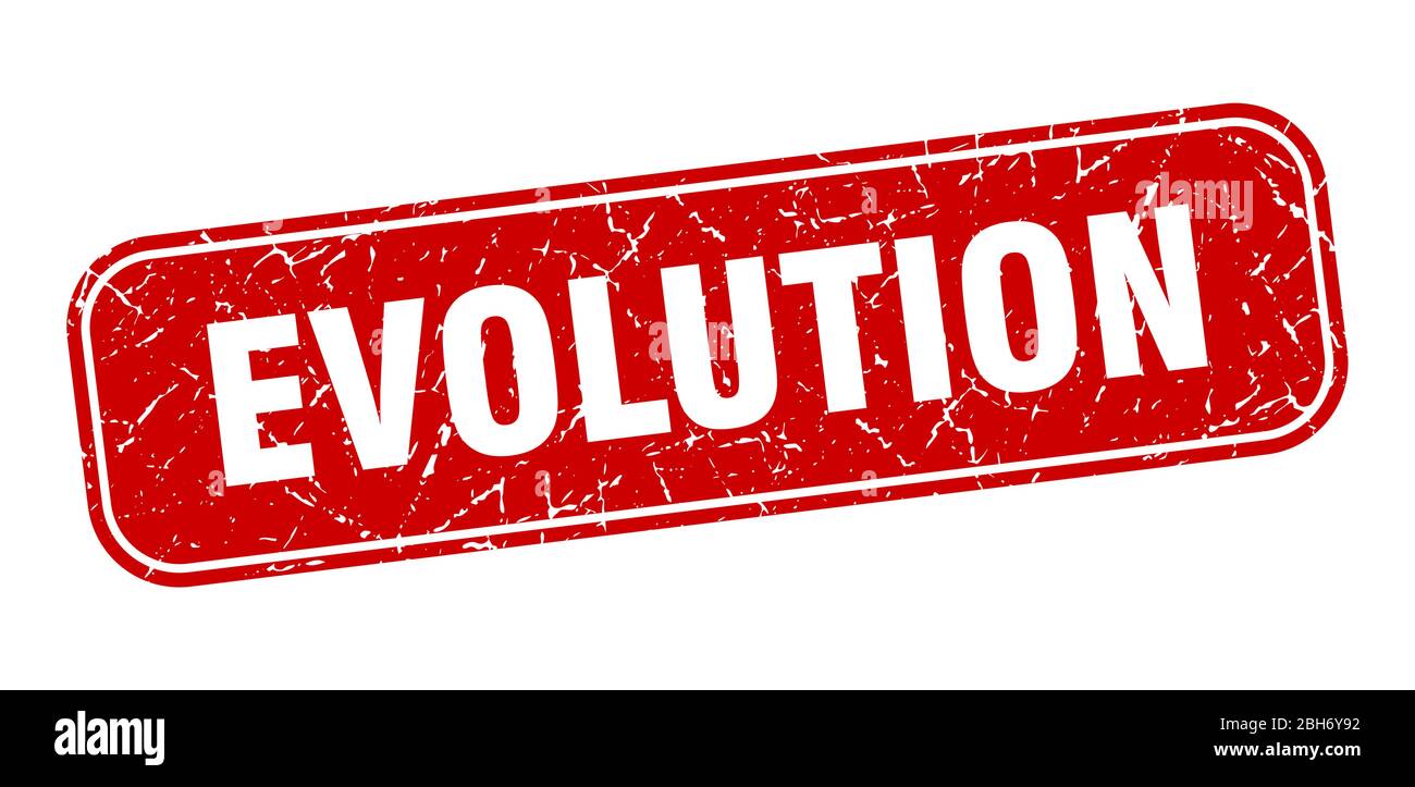 evolution stamp. evolution square grungy red sign Stock Vector Image ...