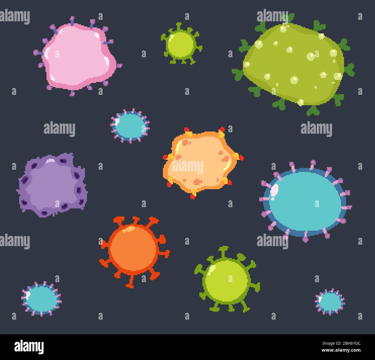 Many virus cells on the wall illustration Stock Vector Image & Art - Alamy