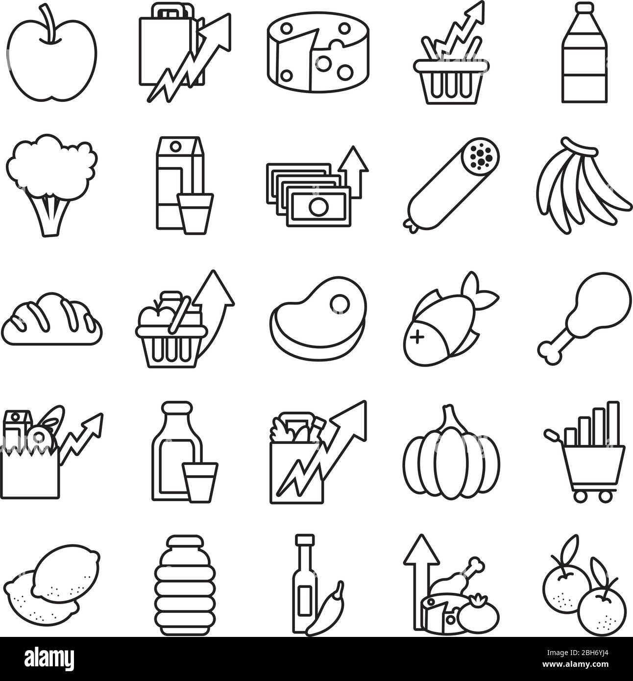 bundle of commodity basket icons Stock Vector Image & Art - Alamy