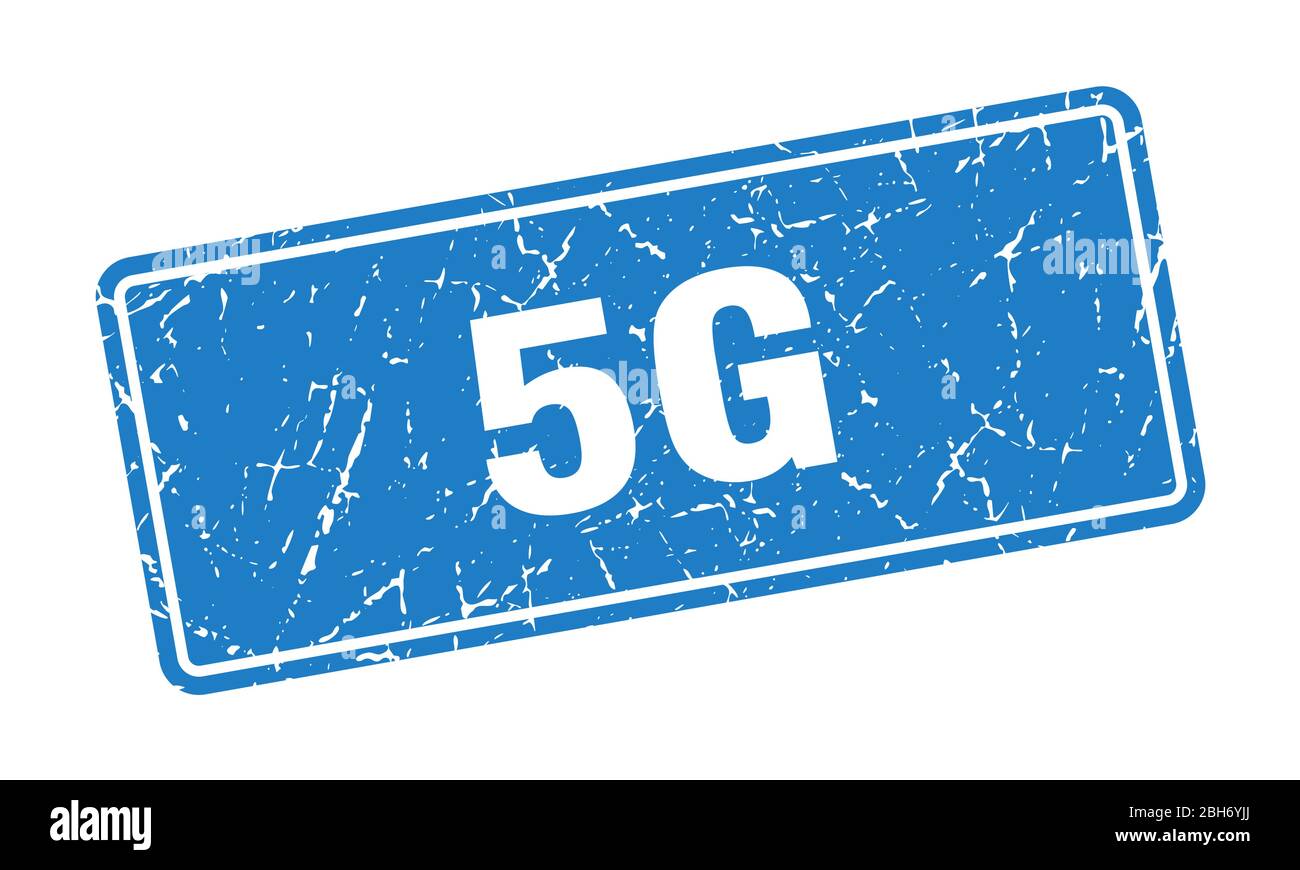 5g stamp. 5g vintage blue label. Sign Stock Vector Image & Art - Alamy