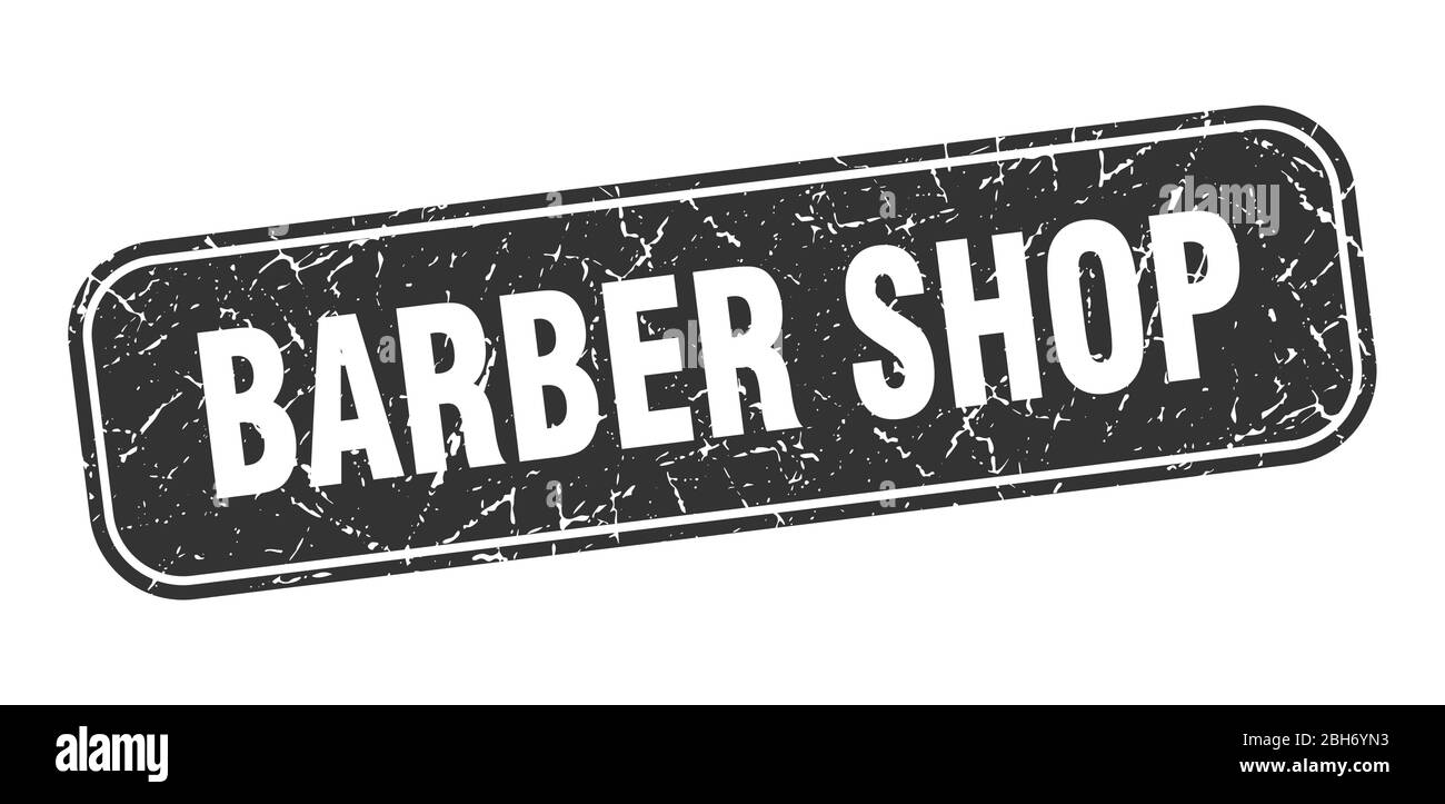 barber shop stamp. barber shop square grungy black sign Stock Vector ...
