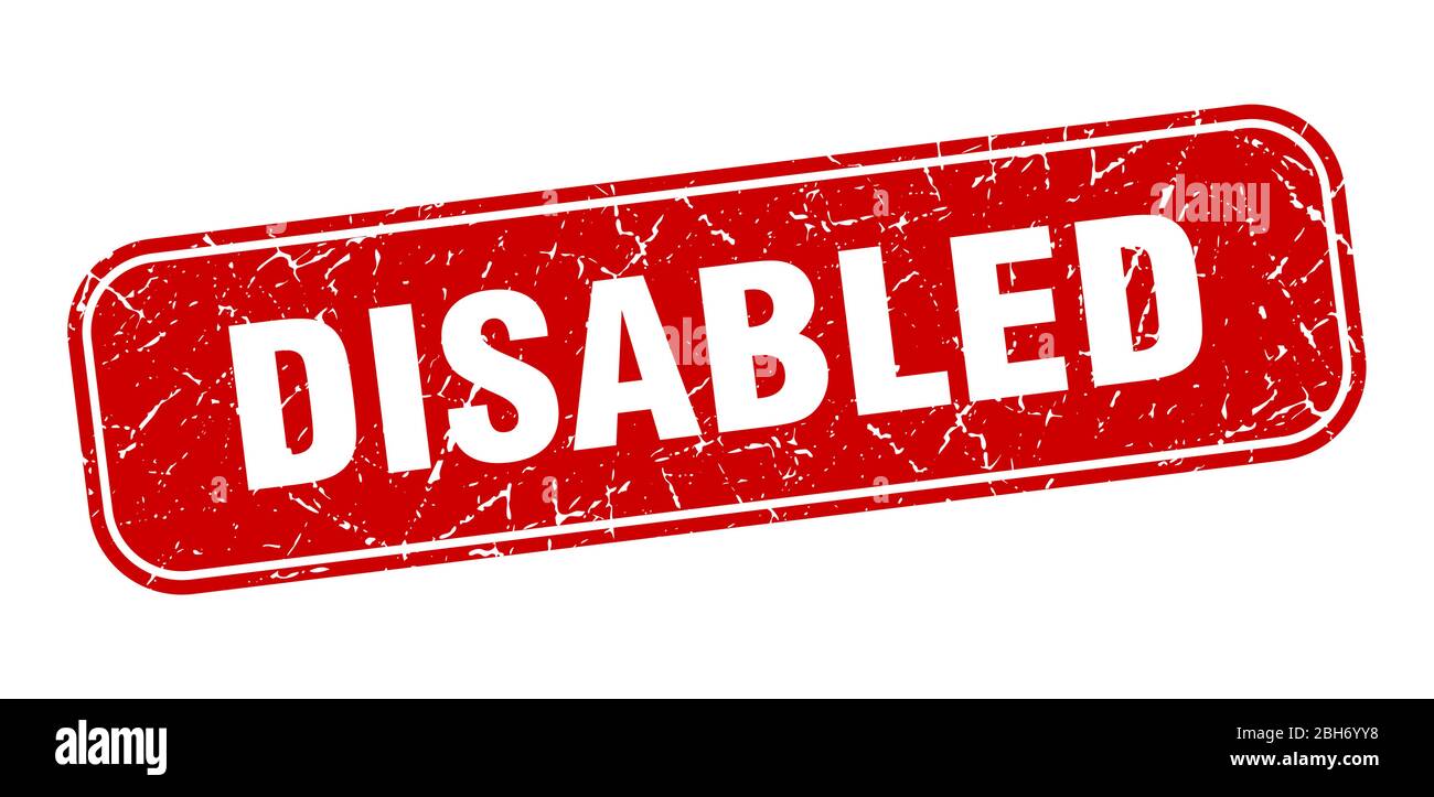 disabled stamp. disabled square grungy red sign Stock Vector Image ...