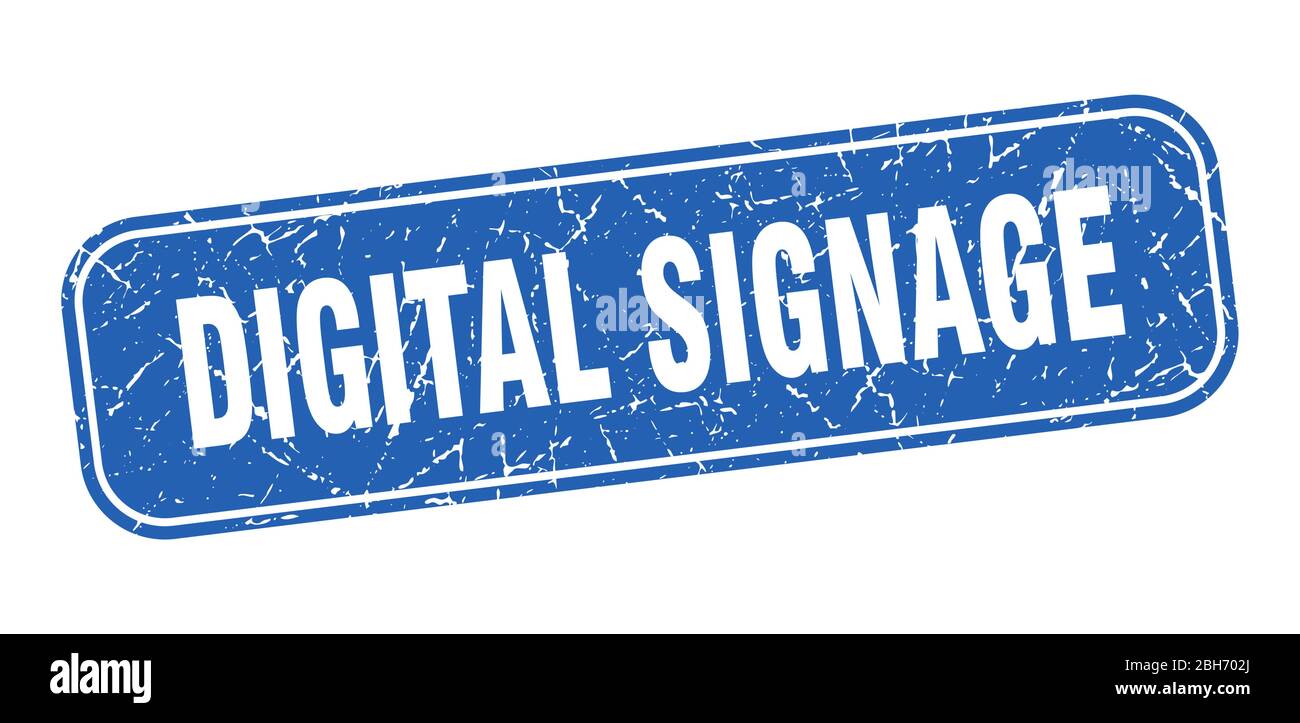 digital signage stamp. digital signage square grungy blue sign Stock Vector Image & Art - Alamy