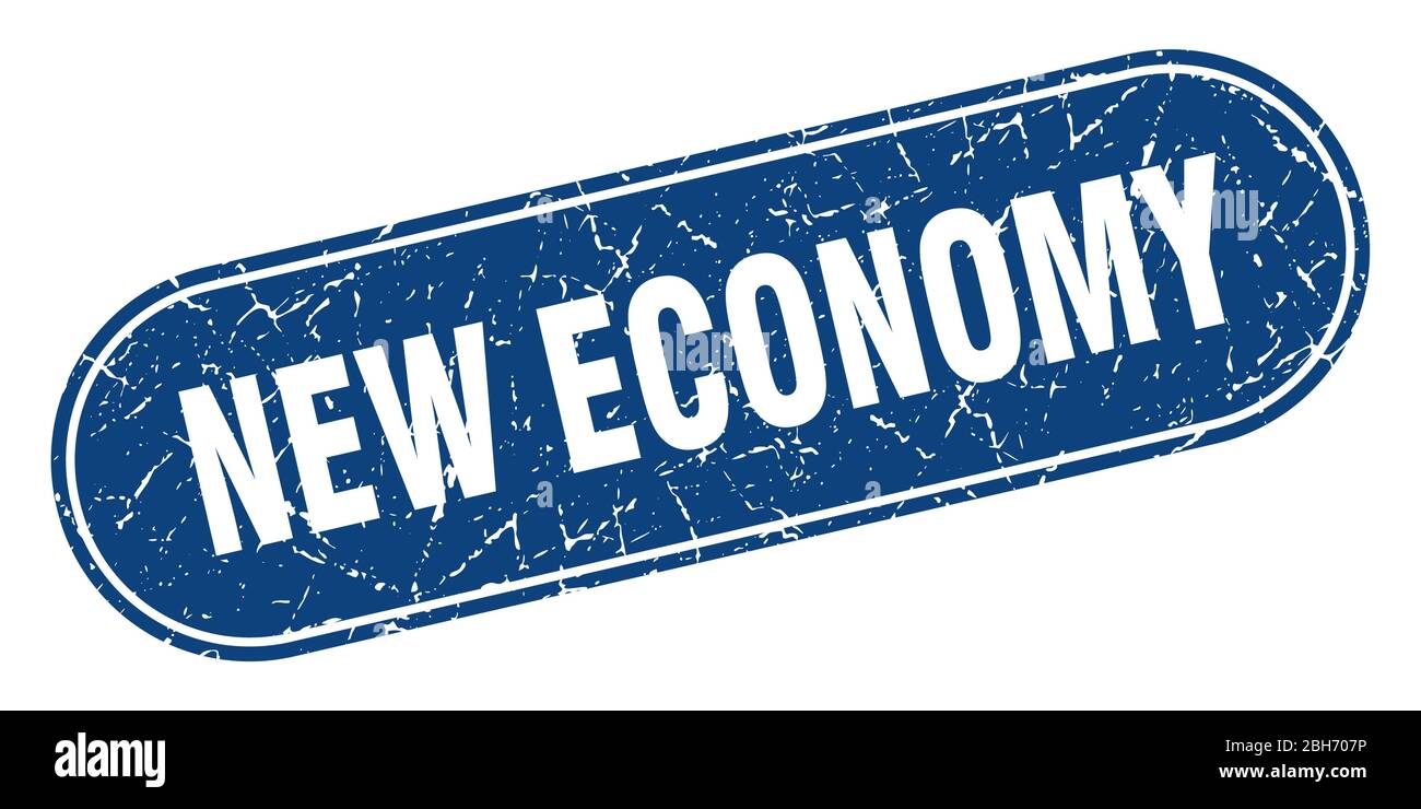 new economy sign. new economy grunge blue stamp. Label Stock Vector ...