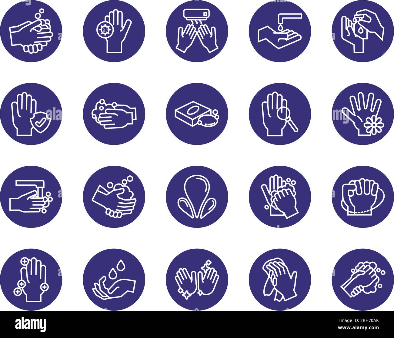 bundle of hands washing block style icons Stock Vector Image & Art - Alamy