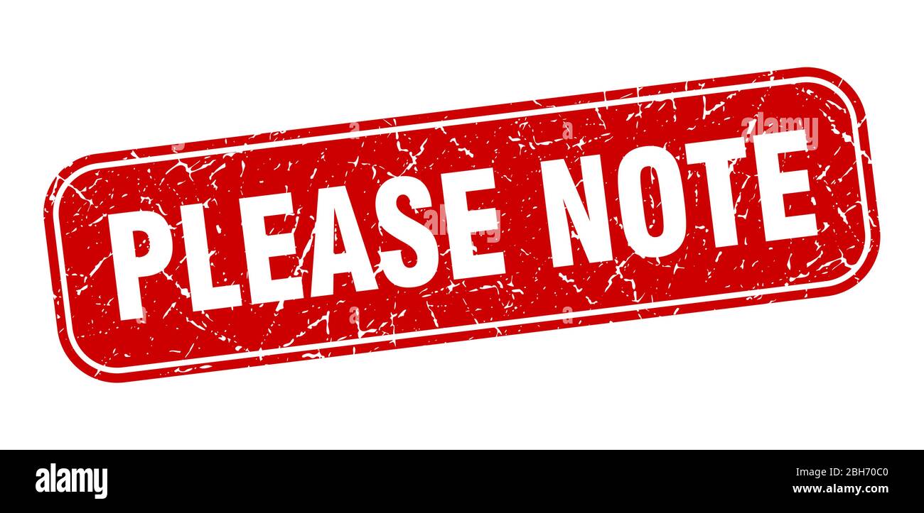 please note stamp. please note square grungy red sign Stock Vector ...