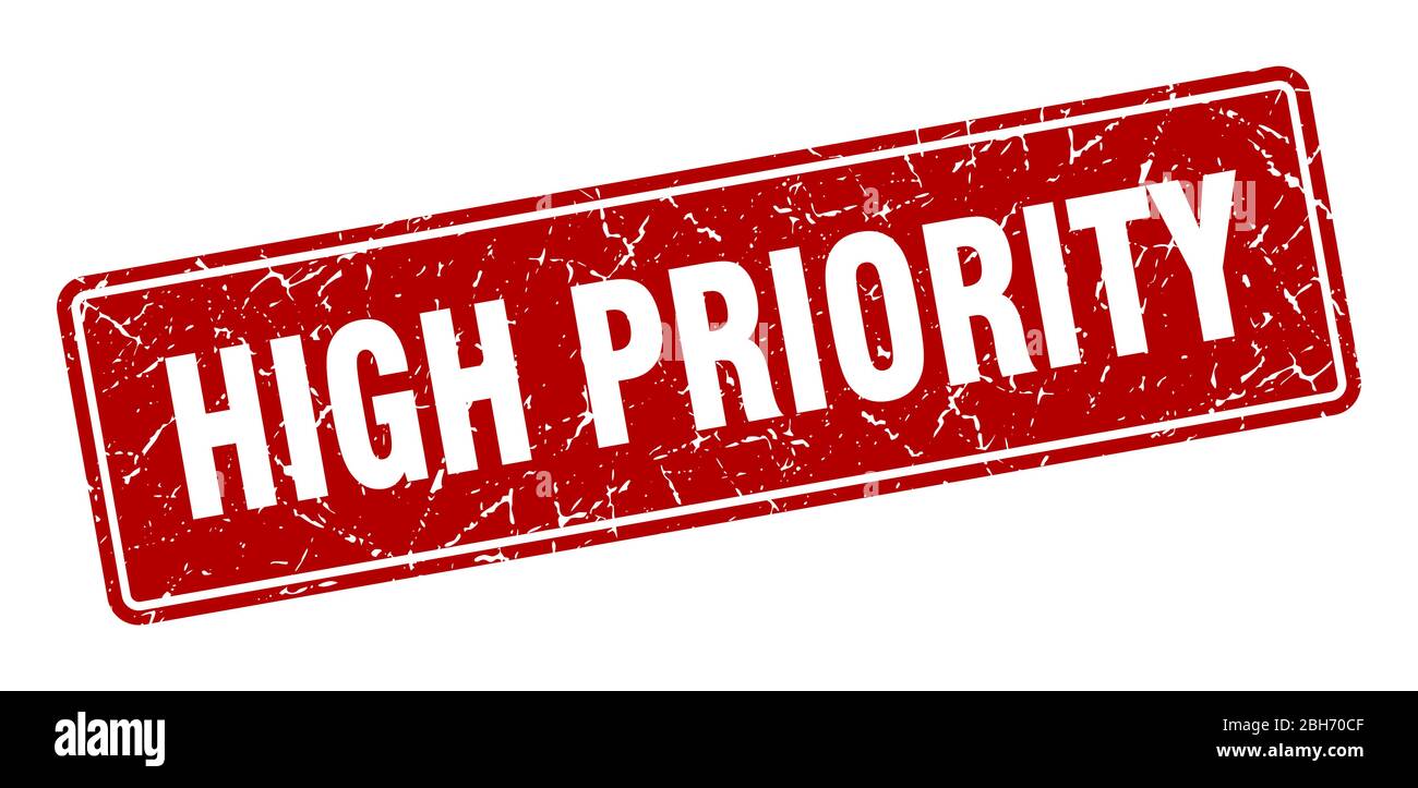high priority stamp. high priority vintage red label. Sign Stock Vector ...
