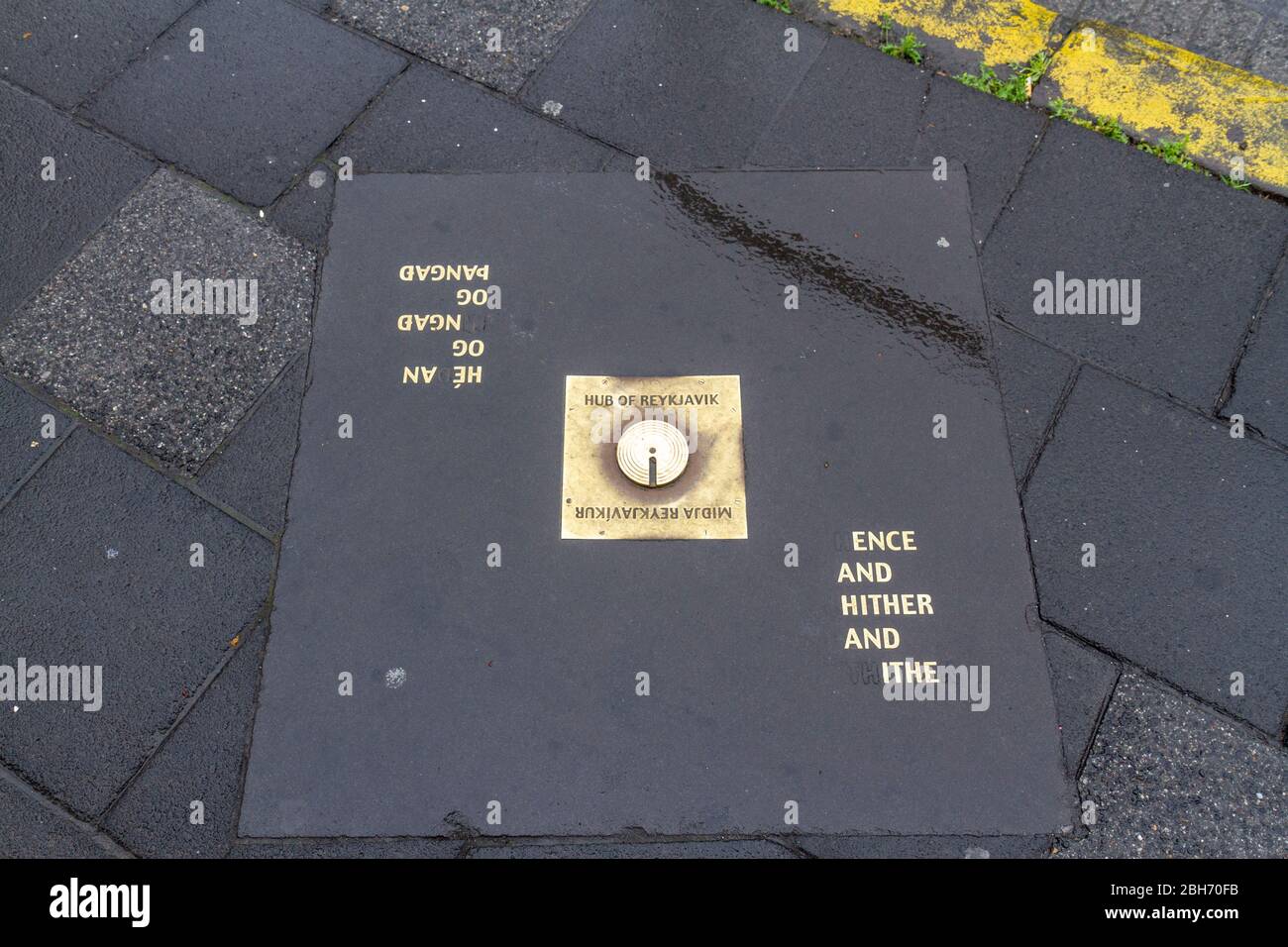 The Hub of Reykjavik pavement marker, in Reykjavik, Iceland Stock Photo ...