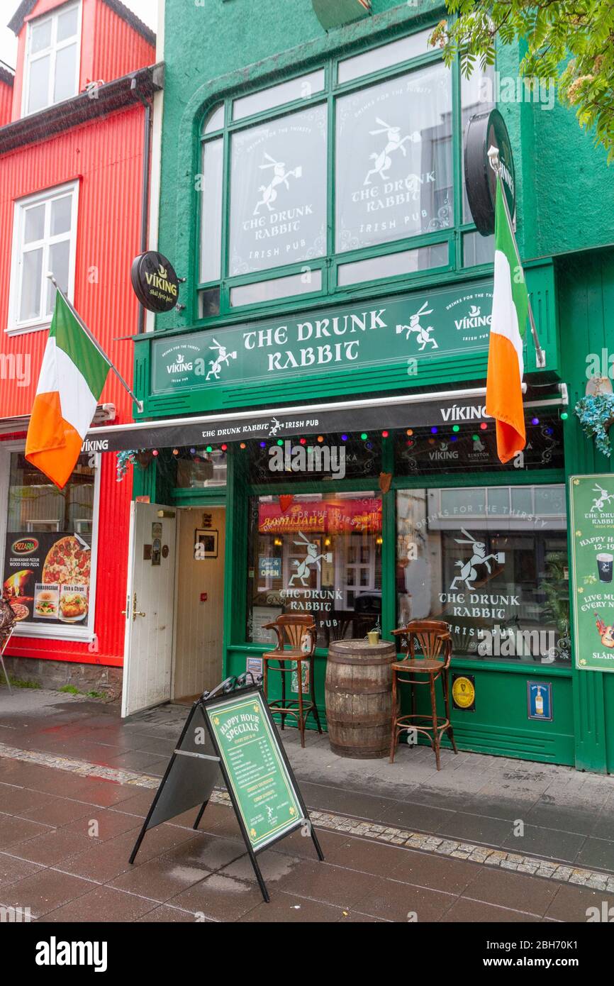 'The Drunk Rabbit' Irish pub in Reykjavik, Iceland Stock Photo - Alamy
