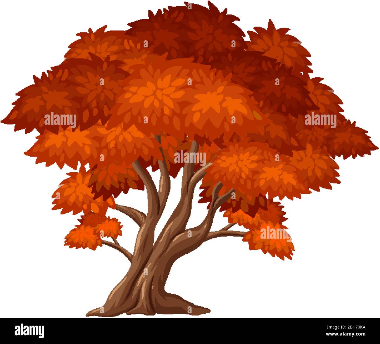 One big tree on white background illustration Stock Vector Image & Art ...
