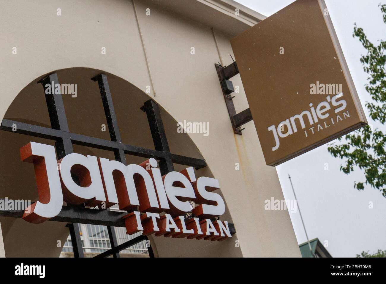 "Jamie's Italian" logo and sign above entrance to the branch in ...