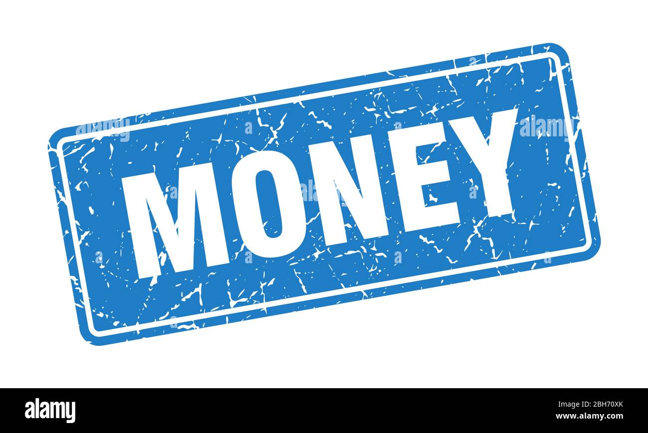 money stamp. money vintage blue label. Sign Stock Vector Image & Art ...